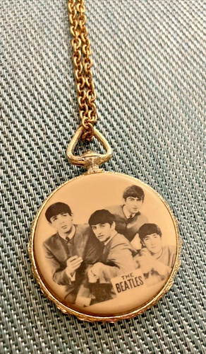 BEATLES 1960's RARE 2-Sided Pendant & Brass Chain Necklace, Stamped "M ...