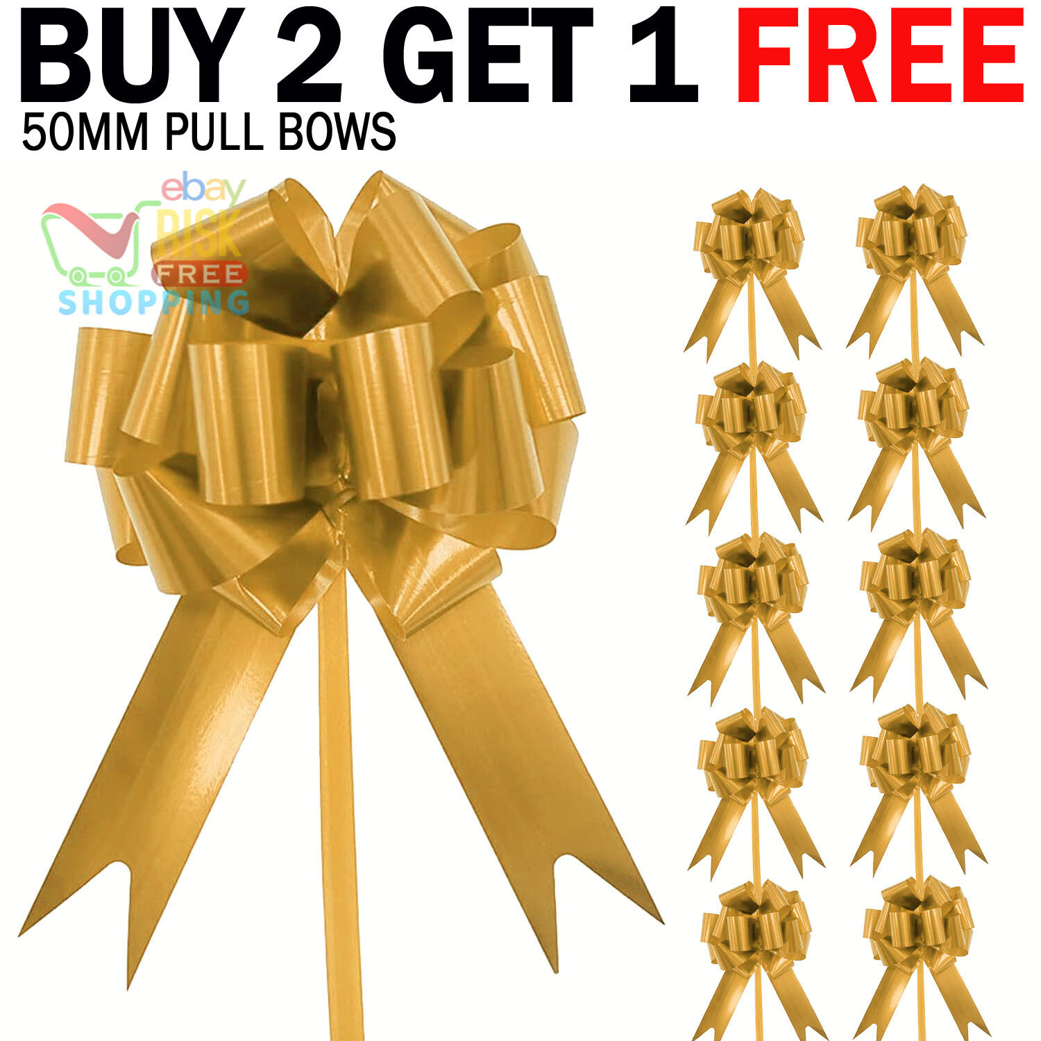 LARGE 50mm PREMIUM GIFT PULL BOW WEDDING CAR BIRTHDAY FLOWER HAMPER ...