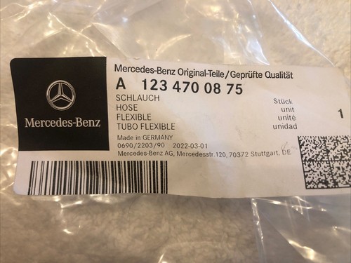 Genuine Mercedes Fuel Line Hose w/ fitting - From Tank Strainer for ...