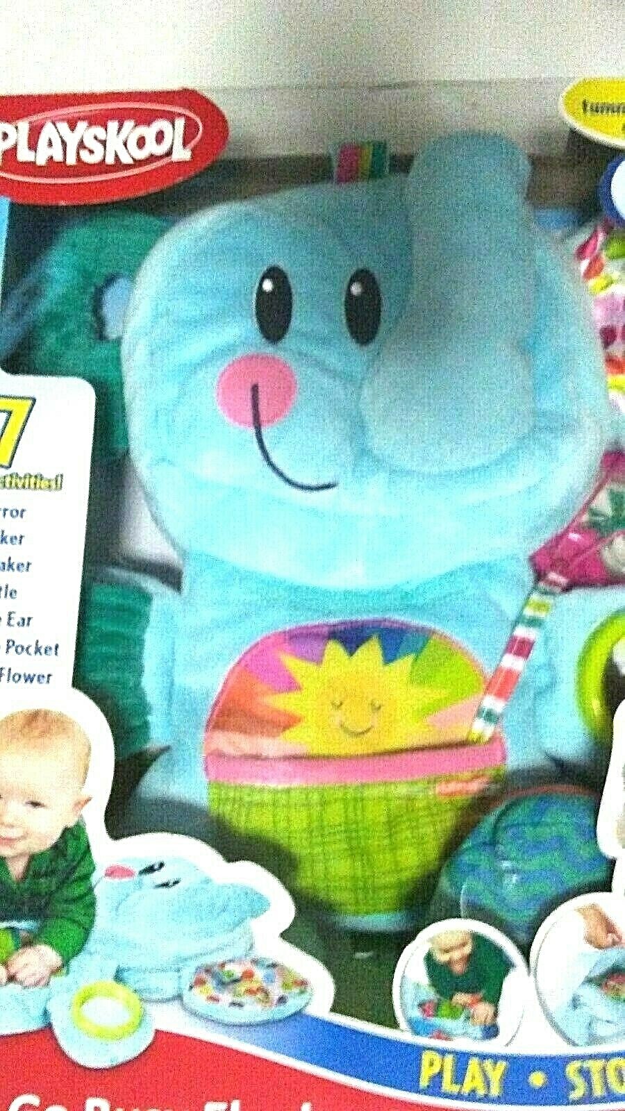 Playskool Fold 'n Go Busy Elephant 7 Busy Fun Activities Blue Baby ...