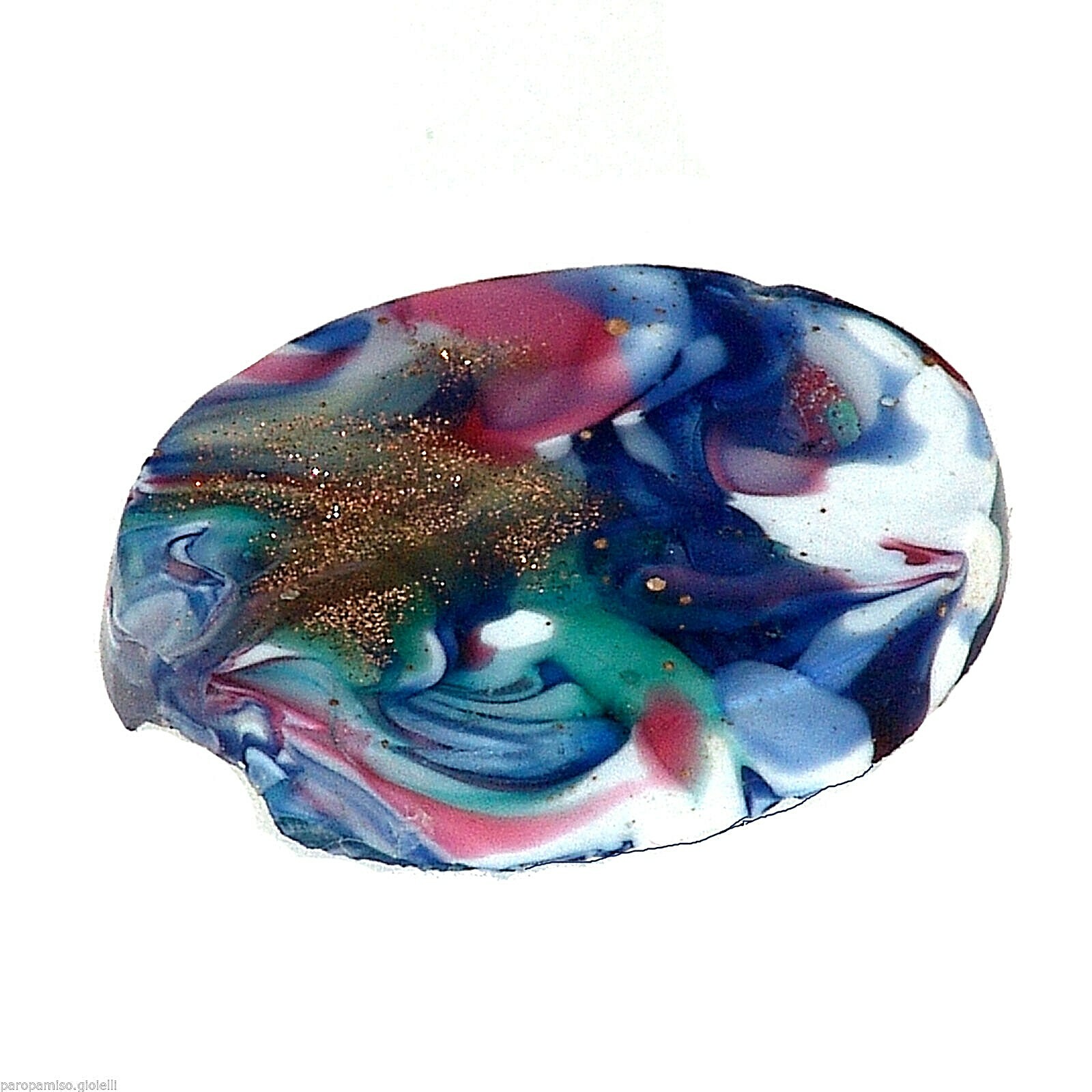 (0574) Franchini-Bigaglia, Glass Cabochon with Avventurina, Murano ...