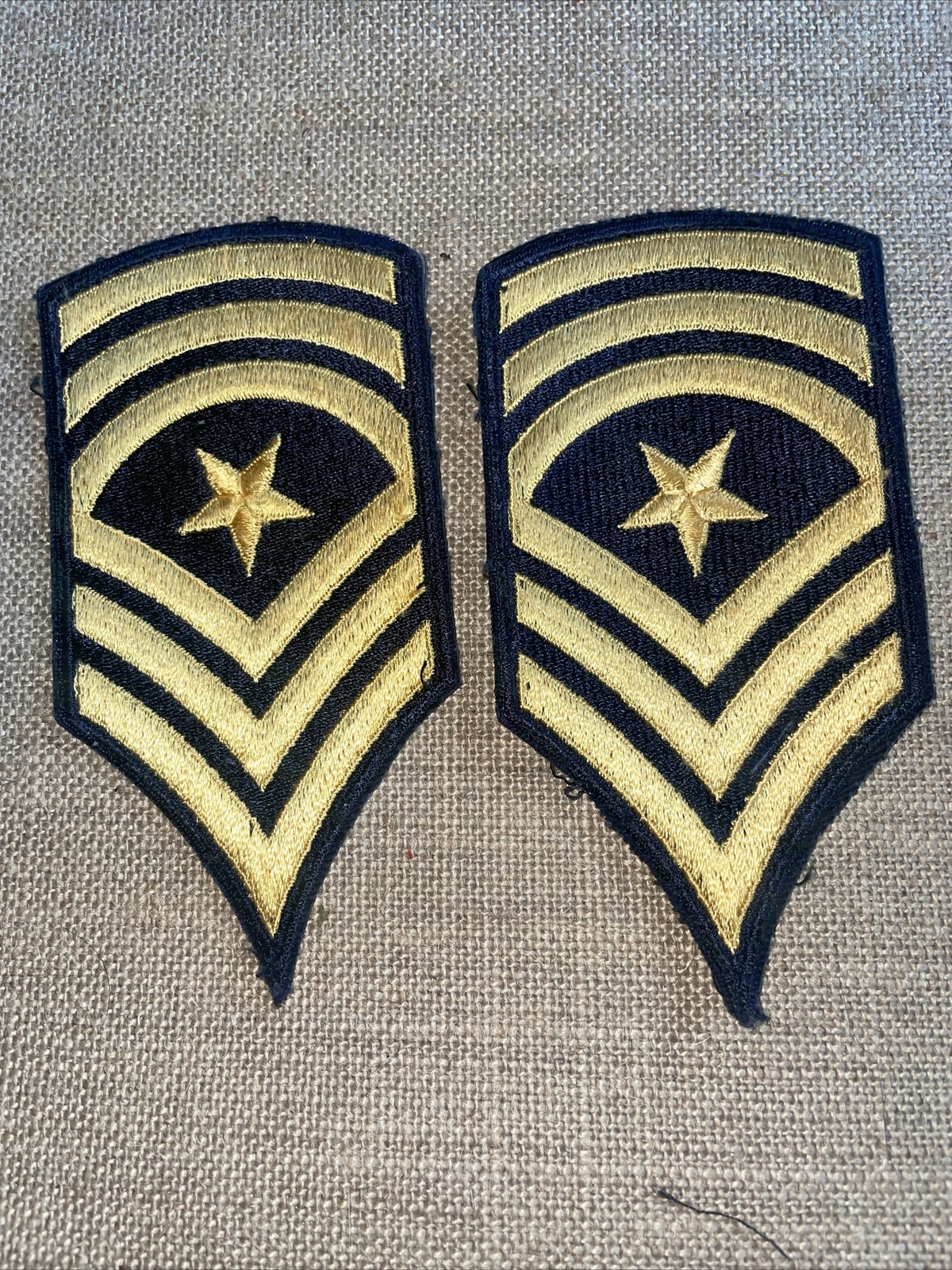 2 US Army FEMALE Dress BLUE Sergeant Major Rank E-9 Stripes Sew On ...