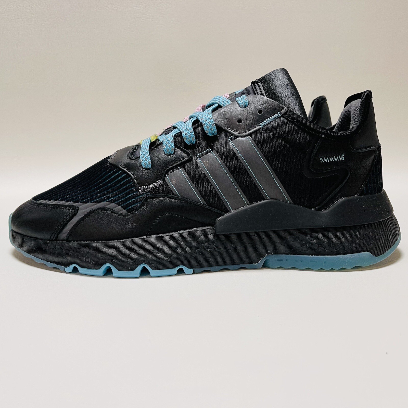 Adidas Ninja Nite Jogger Men's Shoes Black Grey Blue Athletic Sneakers ...