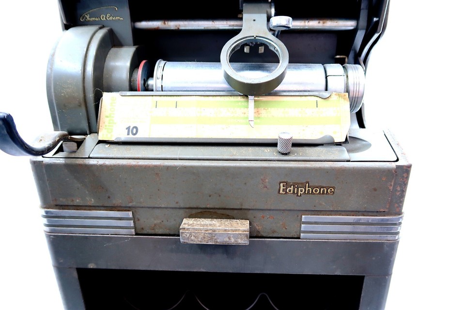 Antique EDISON EDIPHONE Transcription Machine With Stand & Cables AS-IS ...