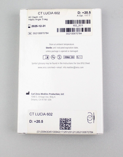 Zeiss CT Lucia 602 Intraocular Lens D: +20.5 | eBay