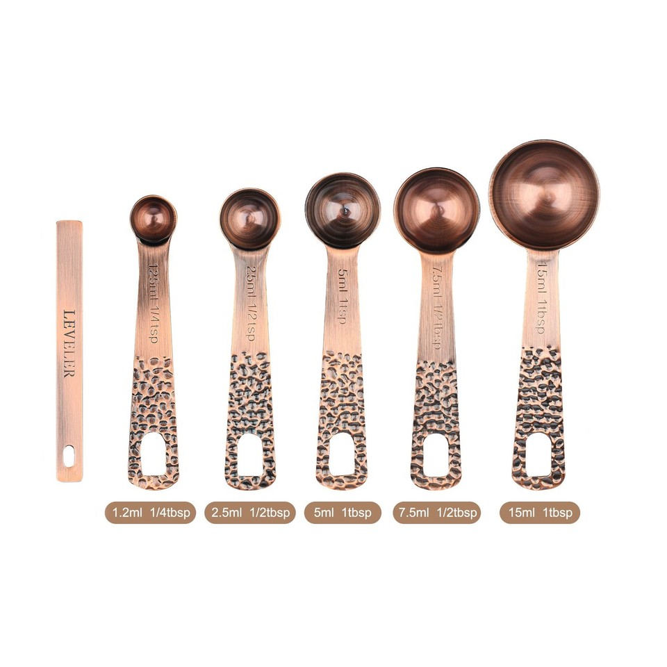 Copper Measuring Cups and Spoons set, Stainless Steel Measuring Cups ...