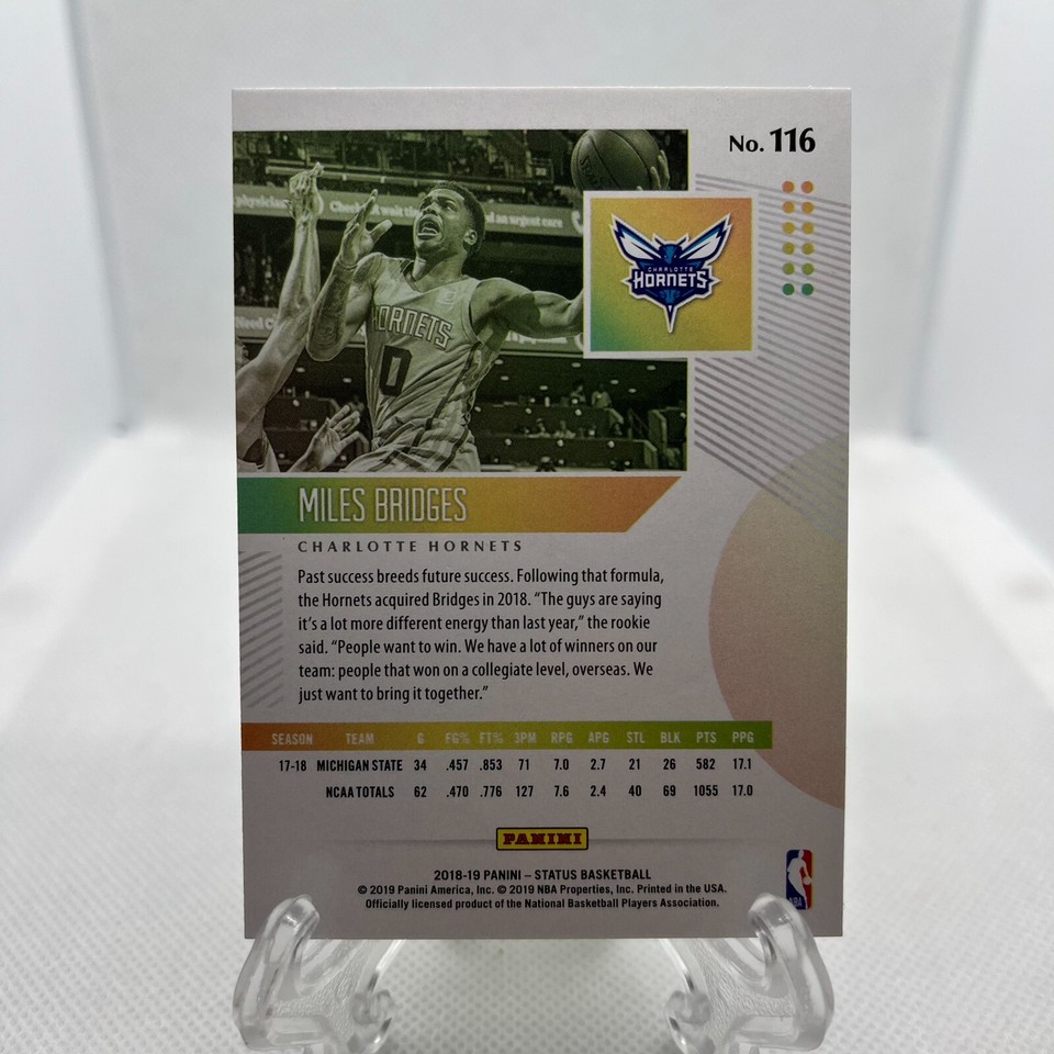 Miles Bridges 2018-19 Panini Status Rookies 1 Green #116 Rookie RC ...