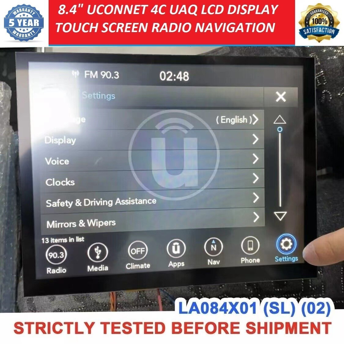 8.4" REPLACEMENT 17-22 UCONNECT 4C UAQ LCD DISPALY TOUCH SCREEN RADIO NAVIGATION | eBay