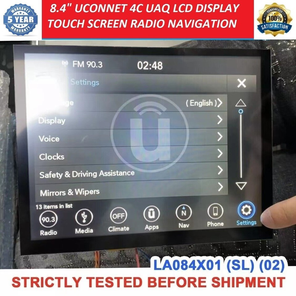 8.4" REPLACEMENT 17-22 UCONNECT 4C UAQ LCD DISPALY TOUCH SCREEN RADIO ...