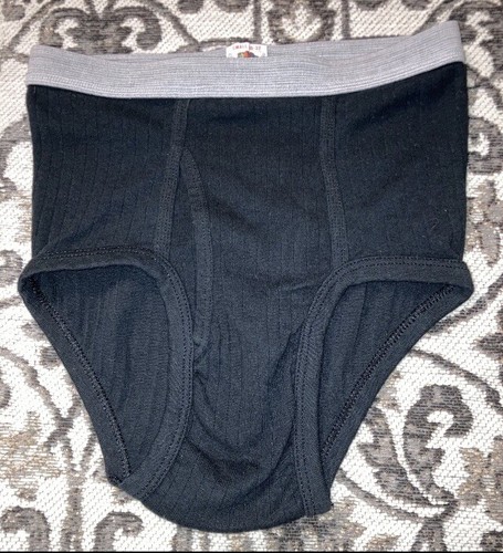 Vintage Cotton Tight Black Ribbed Briefs Men's S Underwear Made In The ...