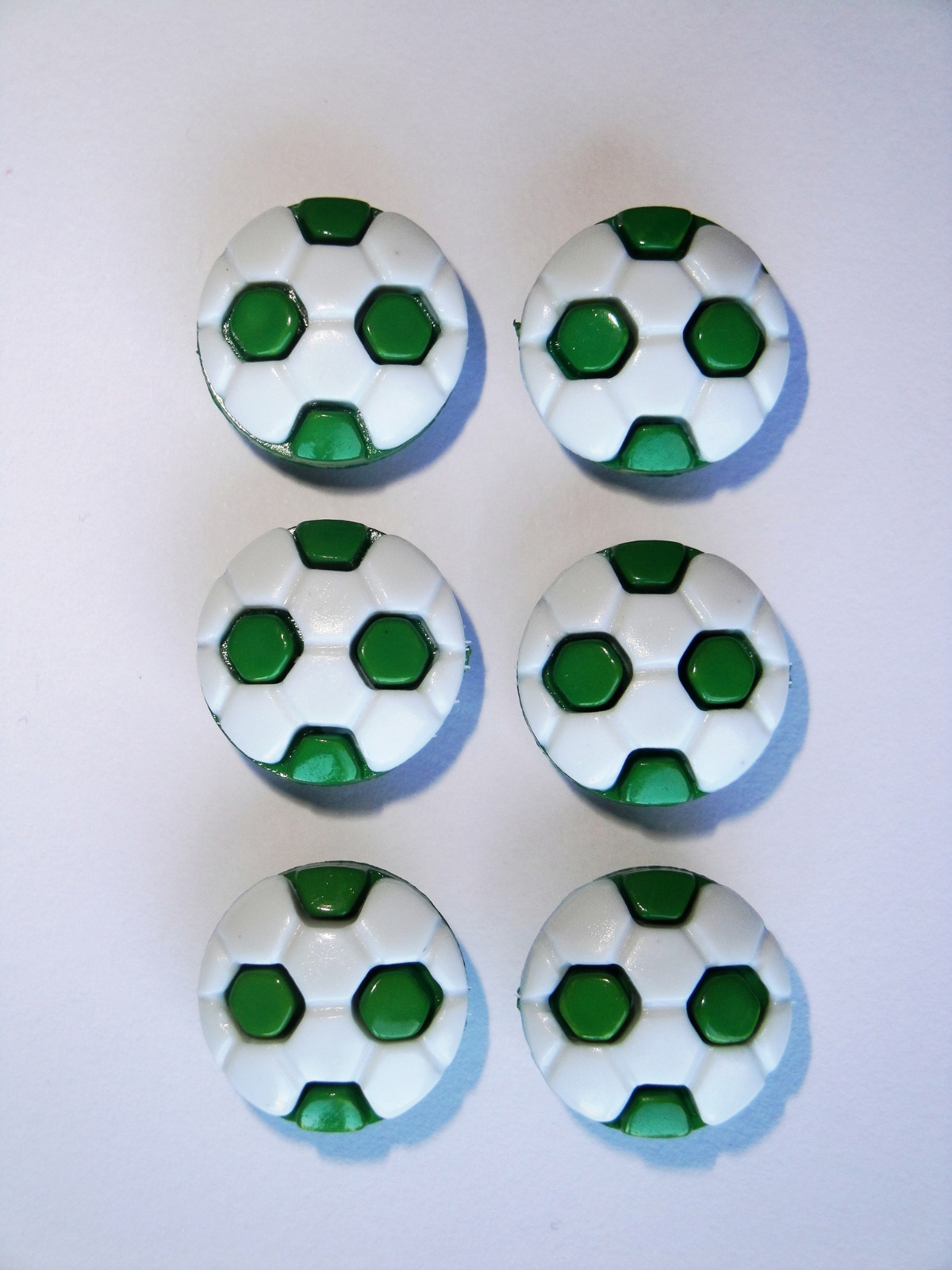 PACKS OF 6 15mm Football Buttons, Many Colour Choices, Soccer, Shank ...