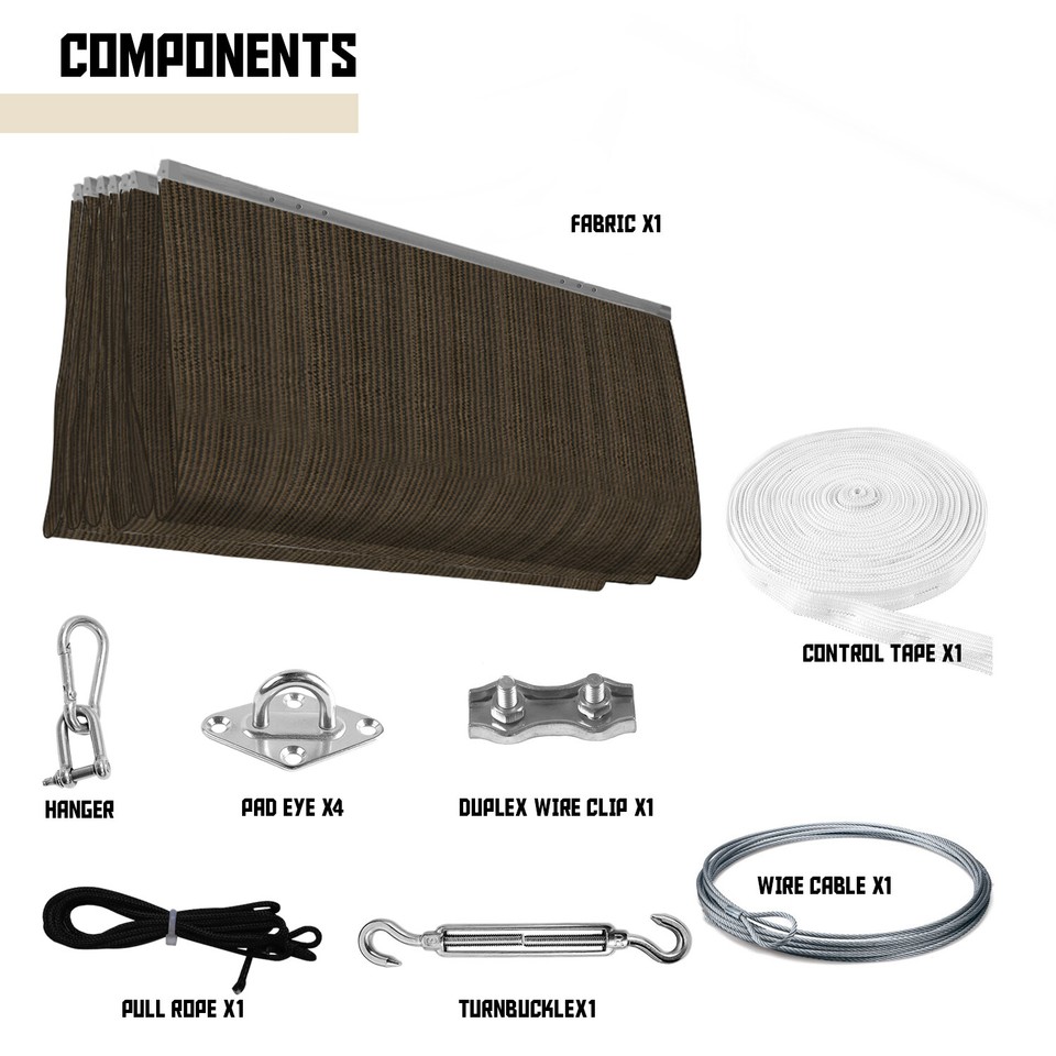 4' Retractable Canopy Cover Wave Shade Shelter Outdoor Yard Awning w ...