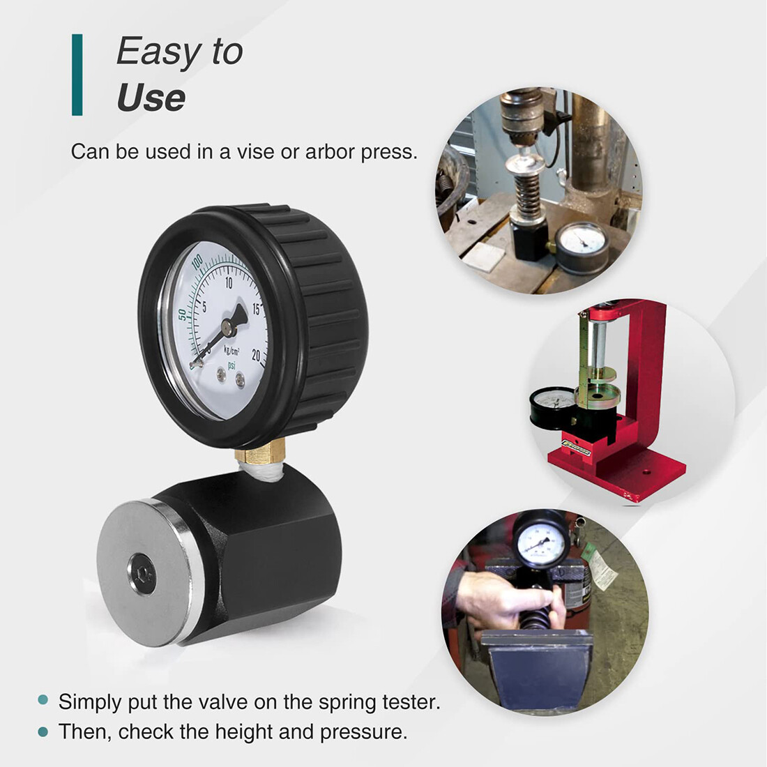 66835 Mini Valve Spring Tester Range 0- 300 LBS 5LB Increments Vise ...