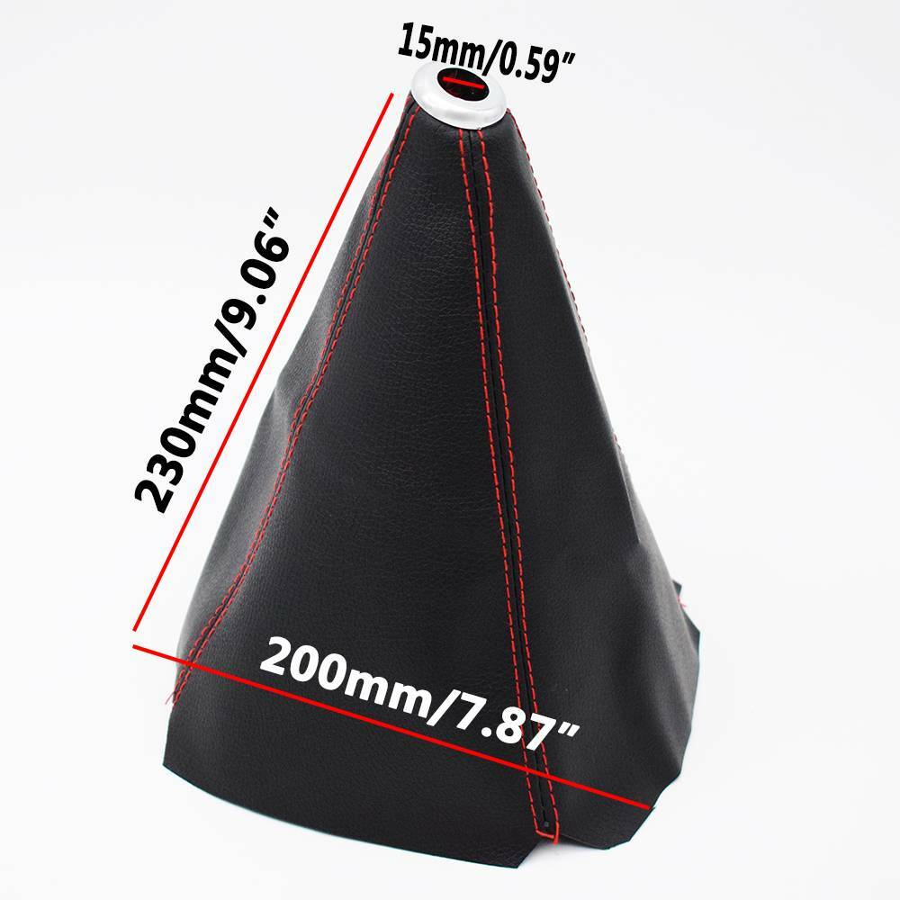 Black PU Leather Car Gear Shift Stick Gaiter Boot Dust Proof Car Cover ...