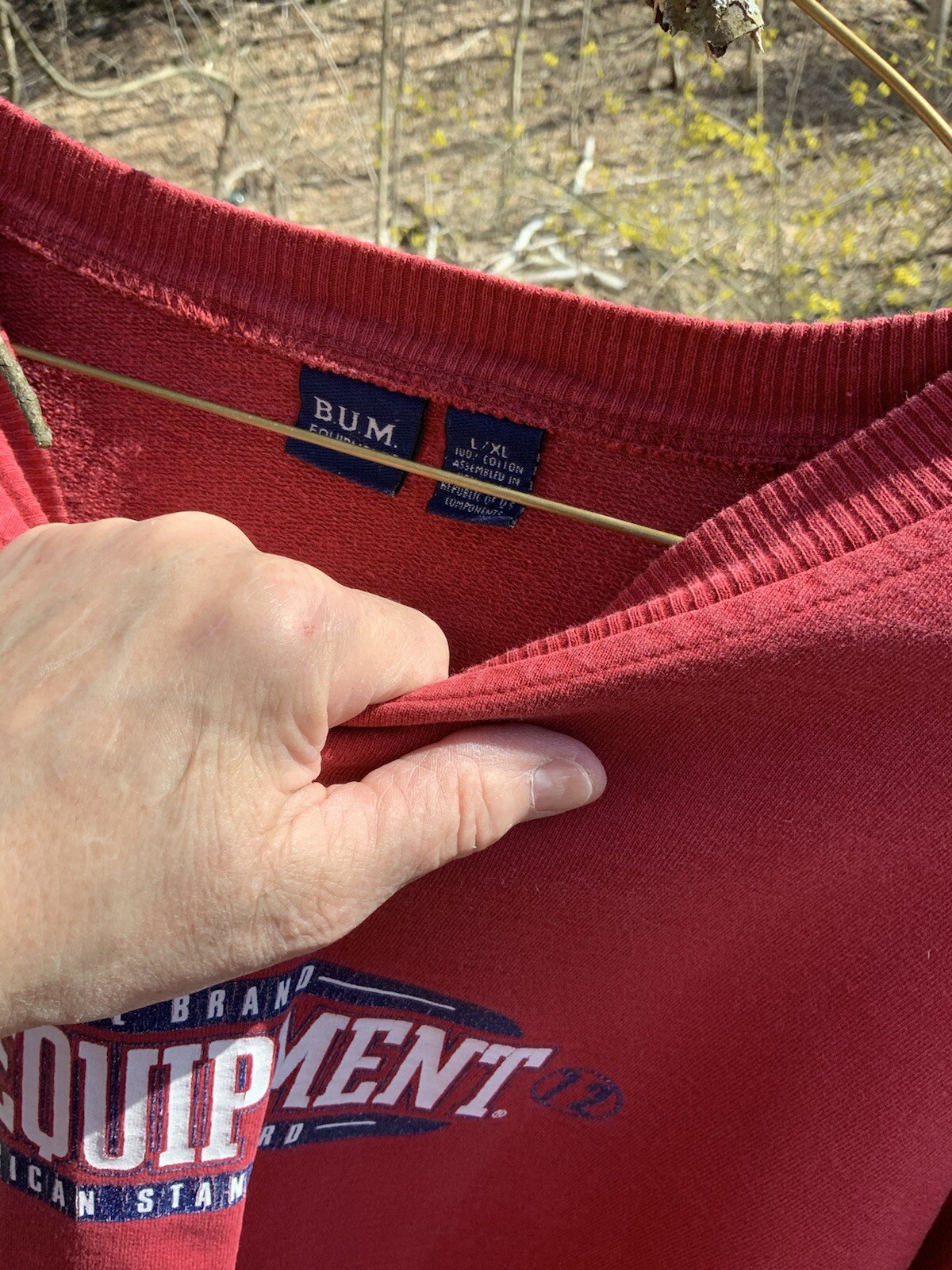 BUM Equipment Vintage 1990’s Deep Red Logo Sweatshirt… - Gem