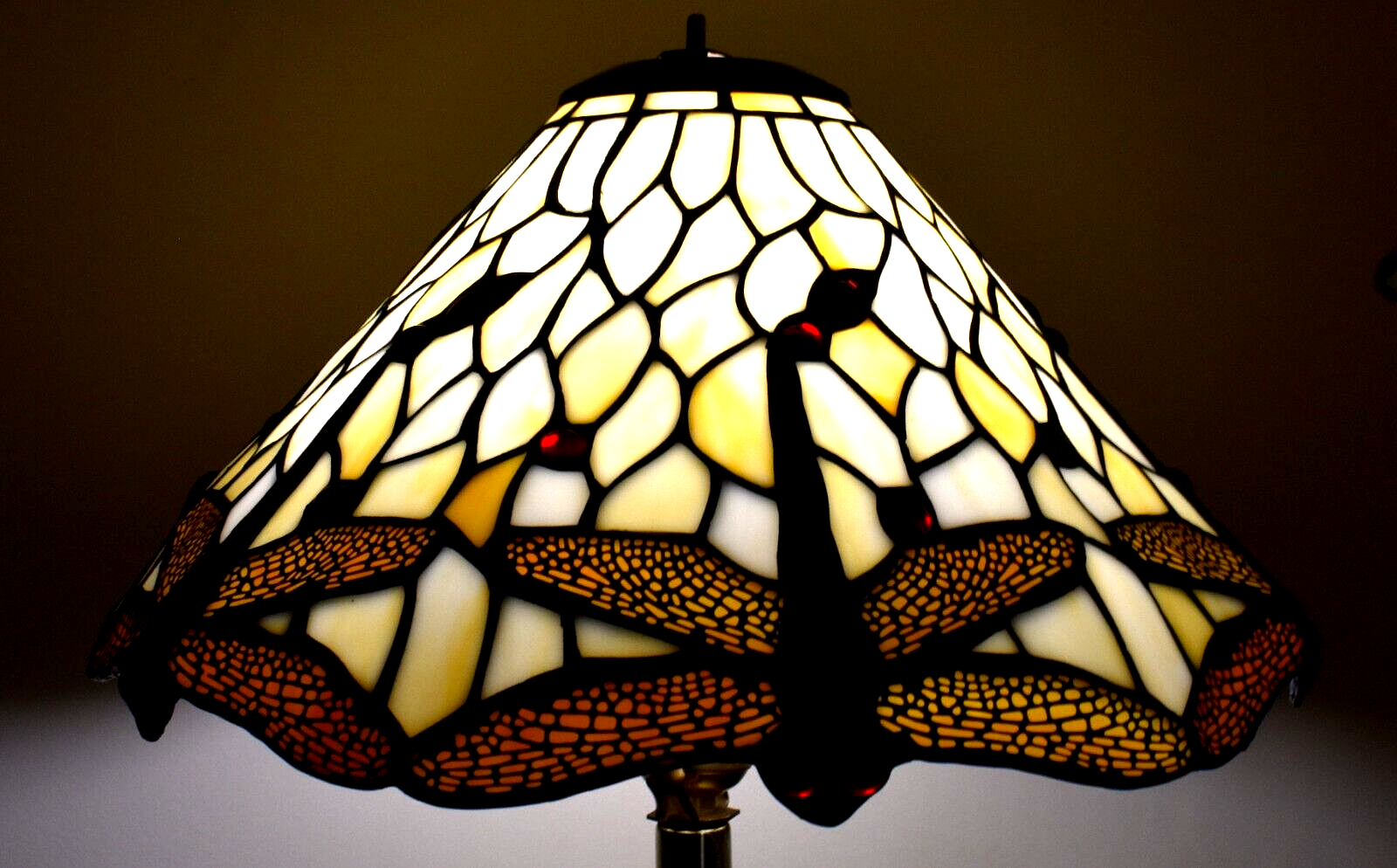Vintage Stained Glass Art Craft Dragonfly Lamp Shade 14", Two Available ...