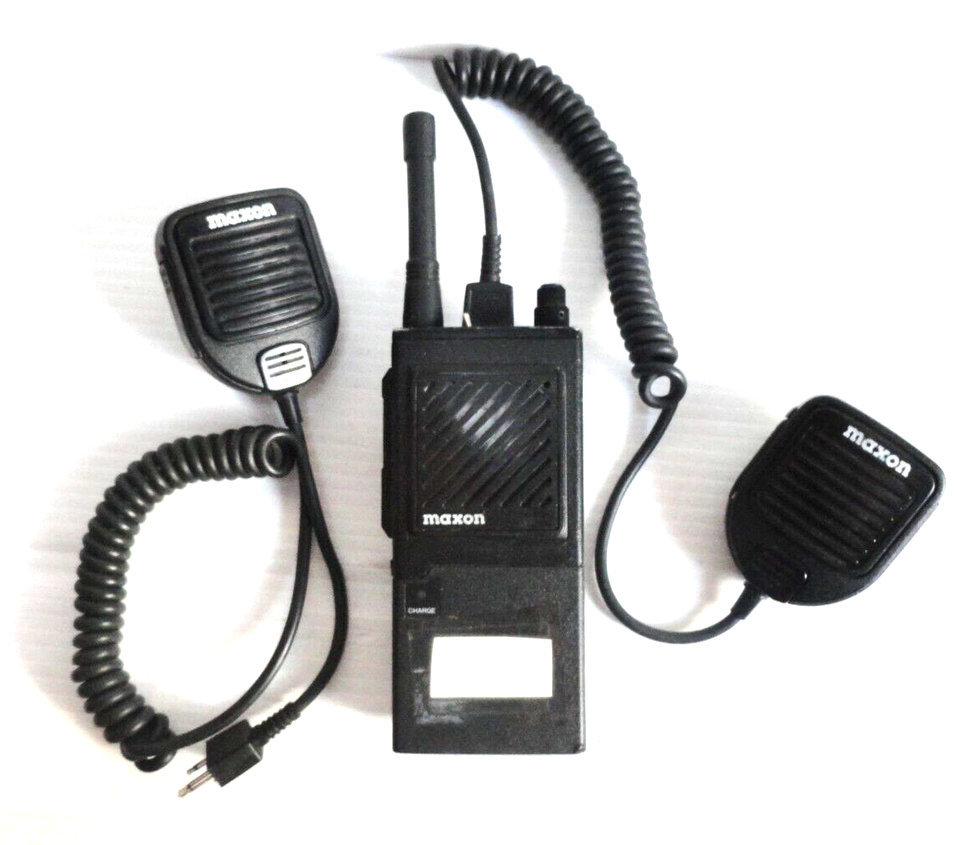 Maxon GMRS-21A UHF Radio w/ (2) Maxon WTA-10G Speaker/Microphone , NO ...