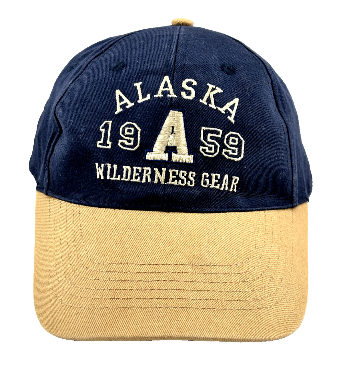 Adult ALASKA 1959 WILDERNESS GEAR CAP Navy Blue Beige… - Gem