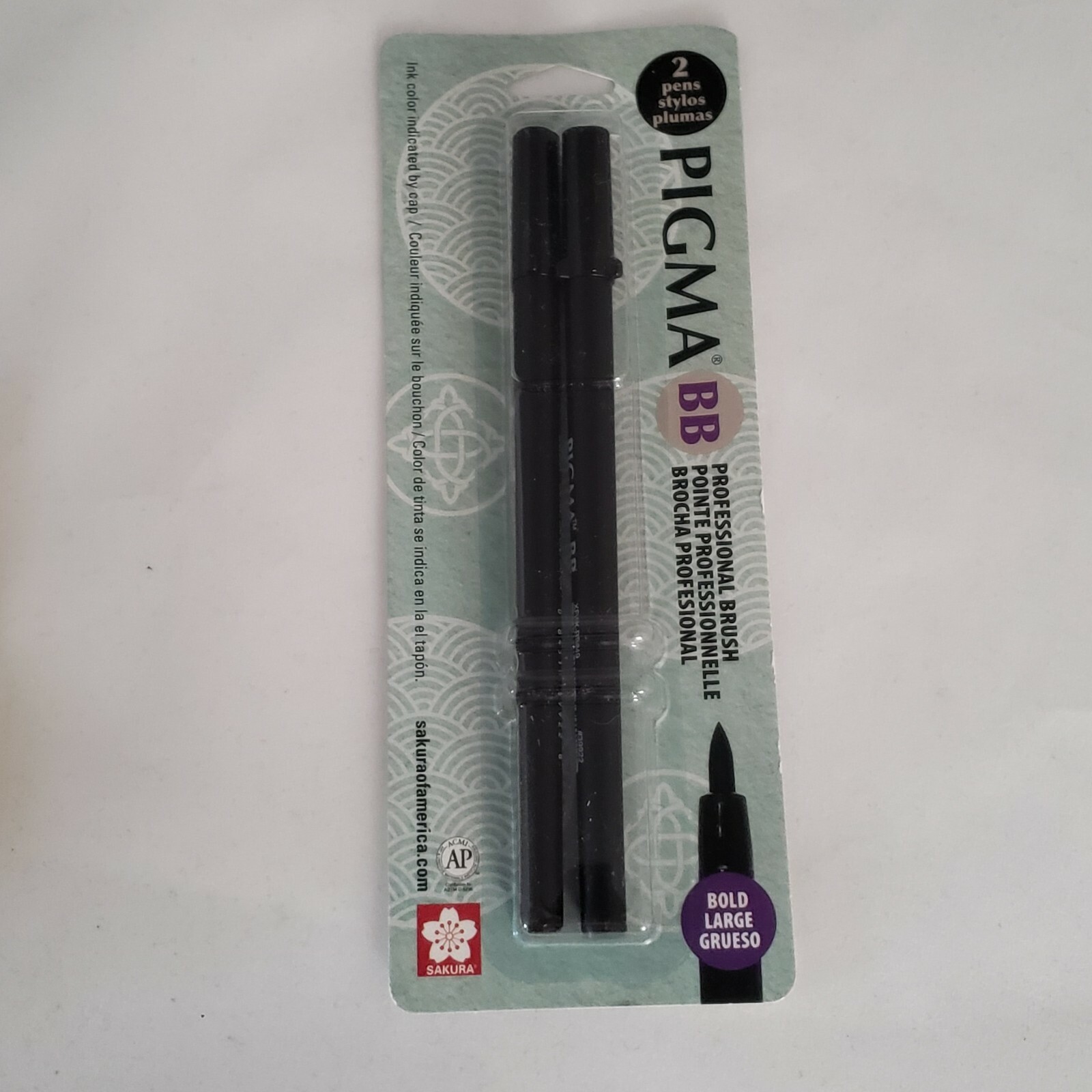 2 pack Pigma BB Professional Brush Pen Bold Large Black by Sakura No ...