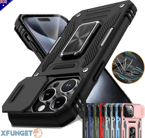 For iPhone 17 16 15 14 13 12 11 Pro Max Plus Case Armor Shockproof Ring ...