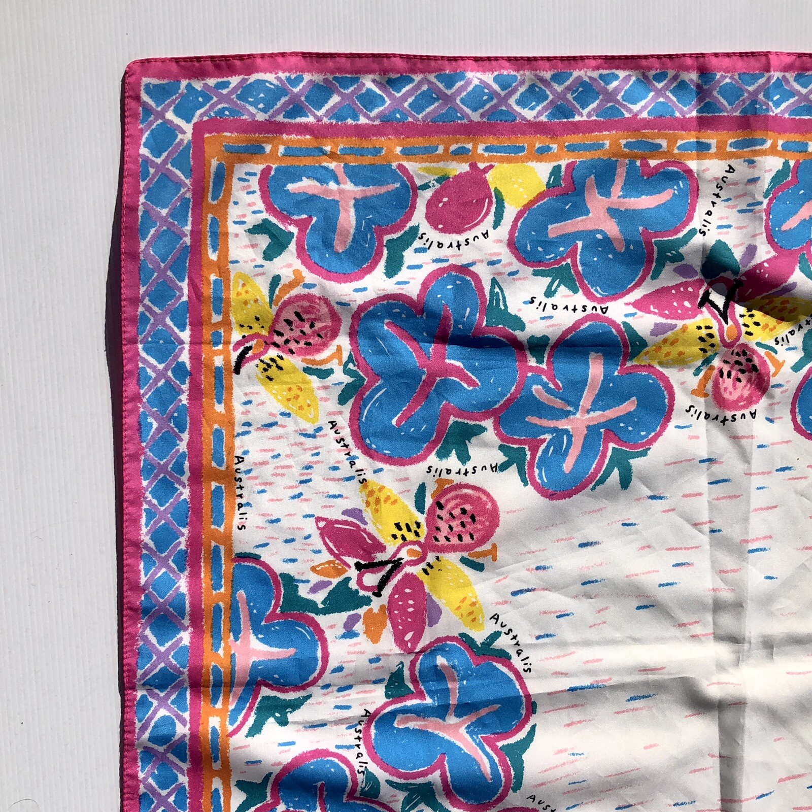 KEN DONE / AUSTRALIS Flower print Scarf/Bandana 70cmx70cm - **FREE POST ...