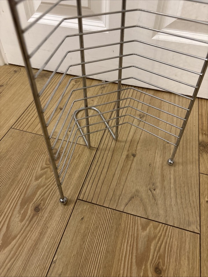 Retro Metal DVD Game Storage Rack Tower Holds 30 Dvds Wire Stand ...