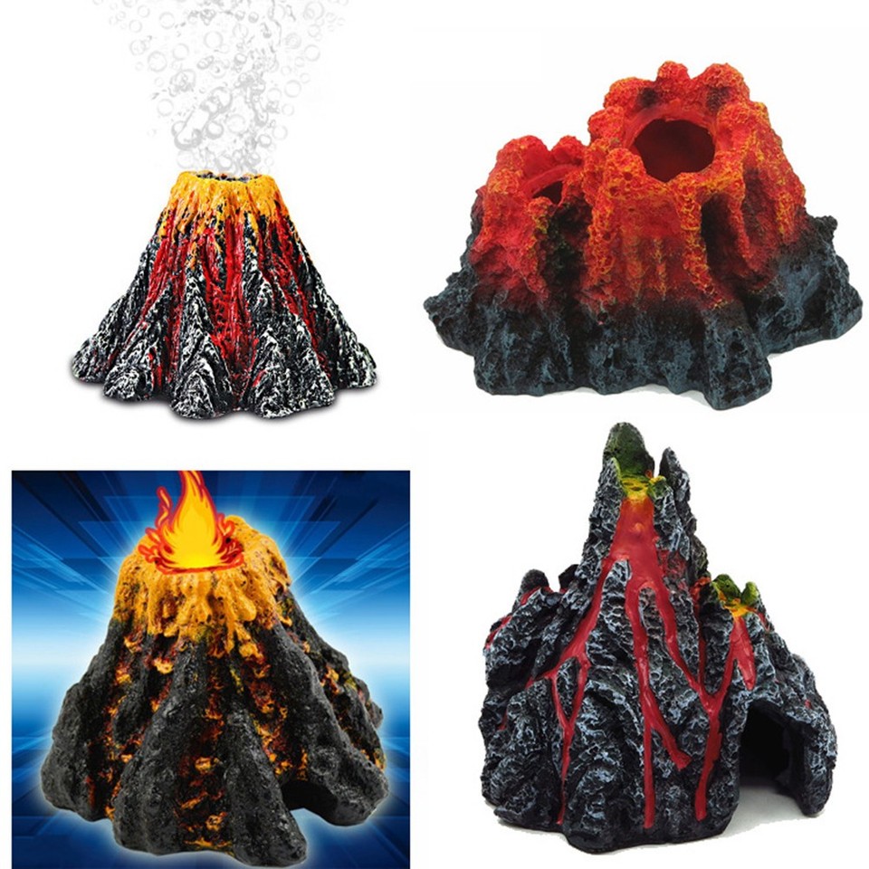 1PC Resin Simulation Volcano Aquarium Oxygen Pump Ornament Landscaping ...