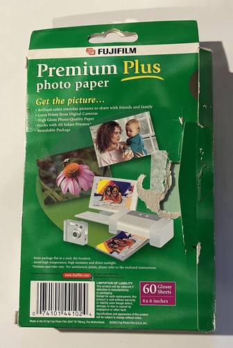 Fujifilm • Premium Plus Photo Paper 4x6 Glossy • 20 Sheet Pack (open ...