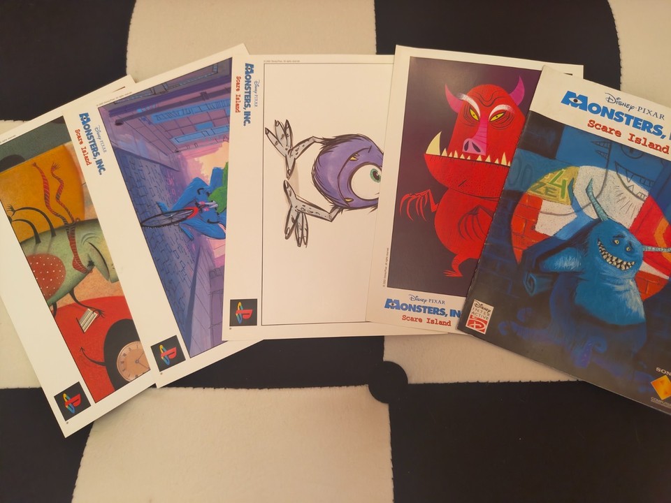 DISNEY PIXAR MONSTERS INC. SCARE ISLAND SONY PS2 PLAYSTATION 2 & ART ...