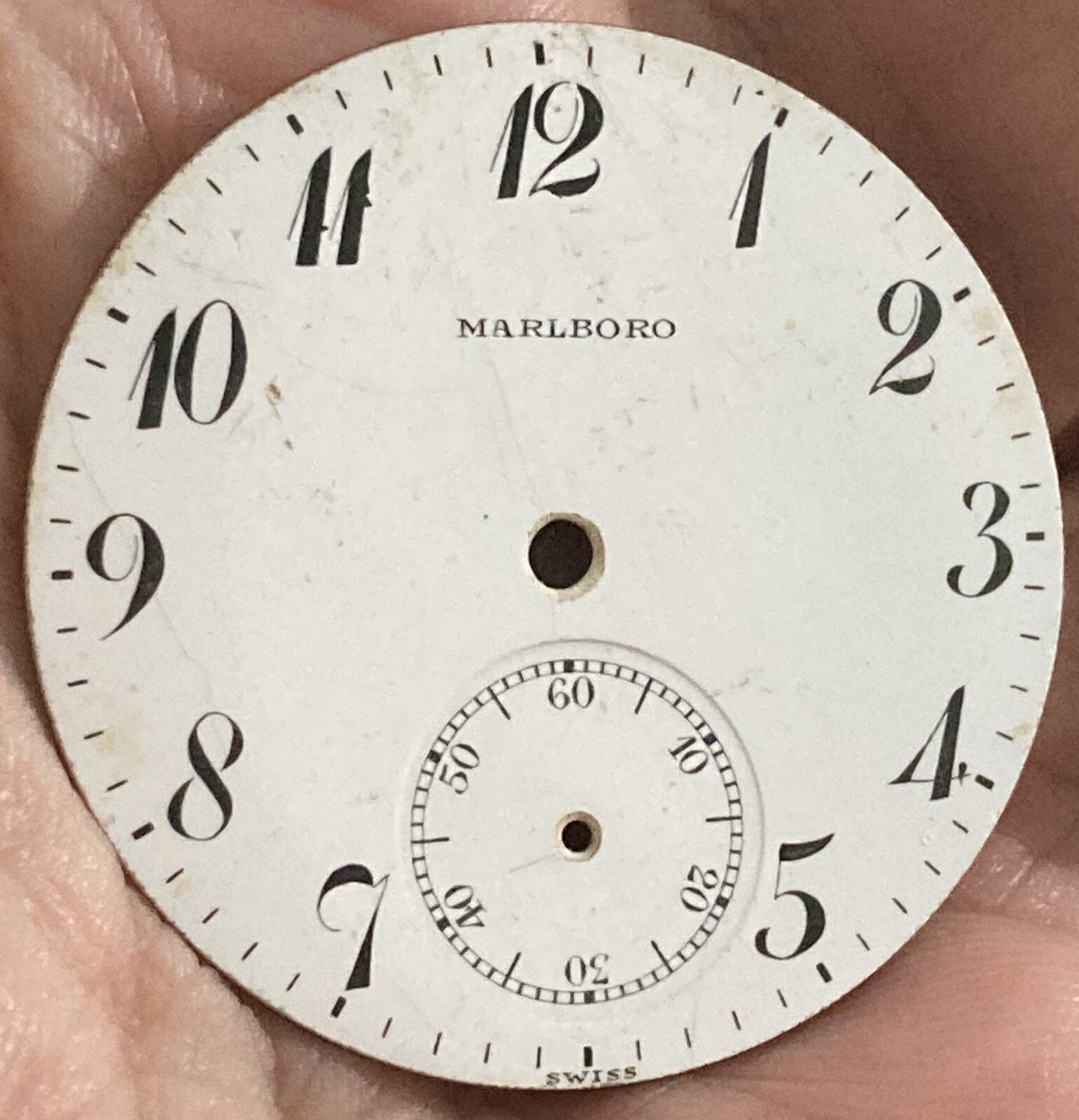 MARLBORO ANTIQUE POCKET WATCH porcelain DIAL Face - Gem