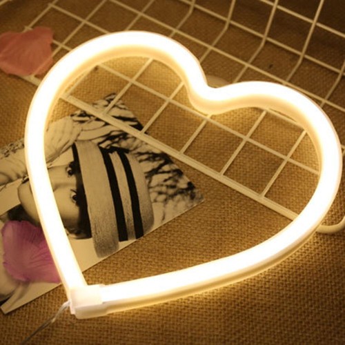 Lights Living Room LED Love Heart Lamp Night Light Illumination Neon ...