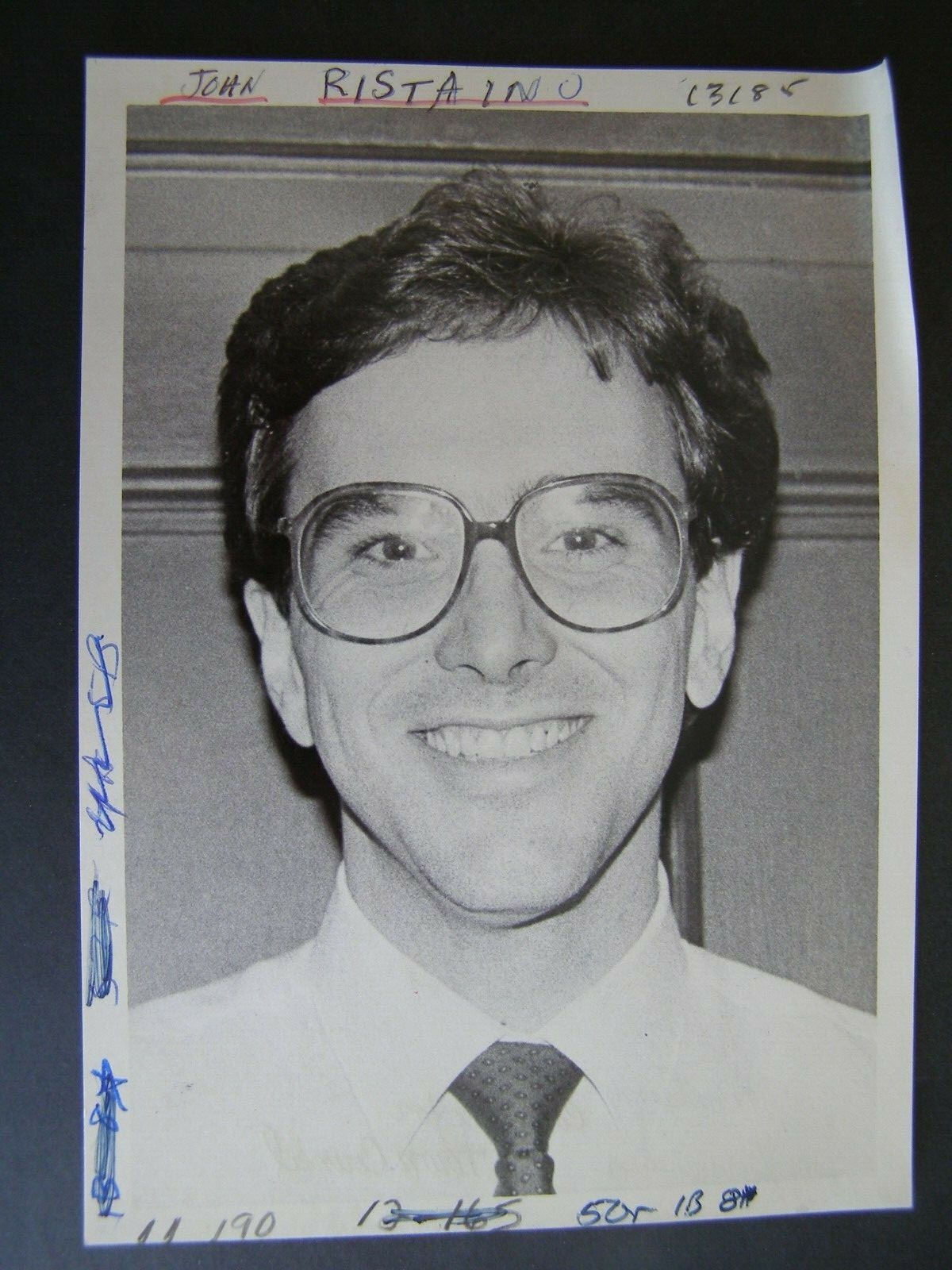 Glossy Press Photo 1985 Franklin Mass John Ristaino Candidate for Town ...