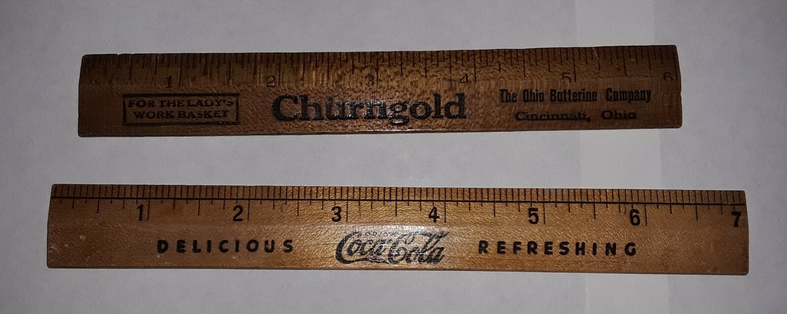 4 vintage advertising rulers Coca Cola Churngold Malleable Steel Range ...