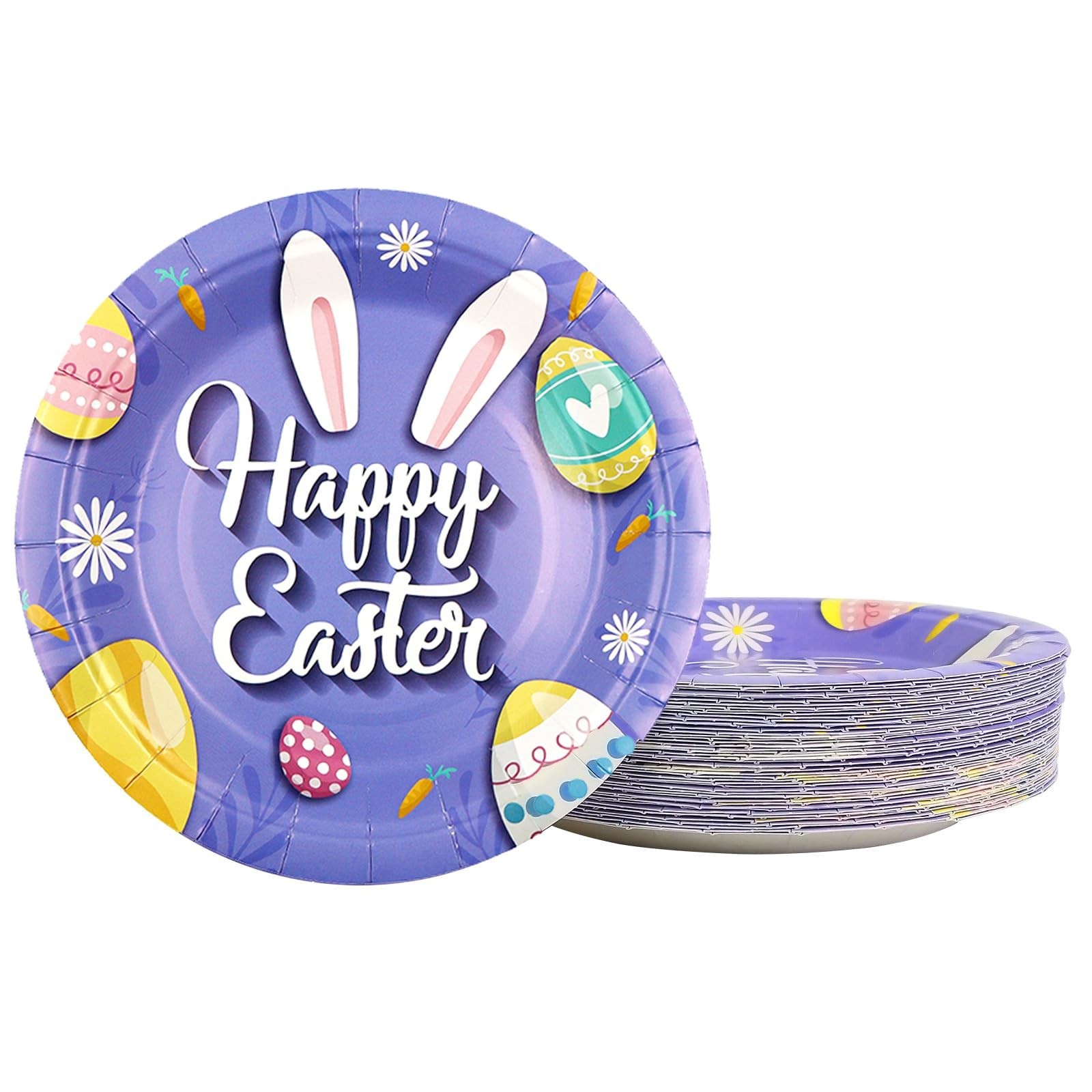 50 Pcs Happy Easter Paper Plates 7 inch Dessert Party Plates Disposable ...