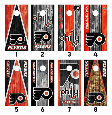 Philadelphia Flyers Cornhole Wrap Skin Decal Vinyl Sticker MANY DESIGNS ...