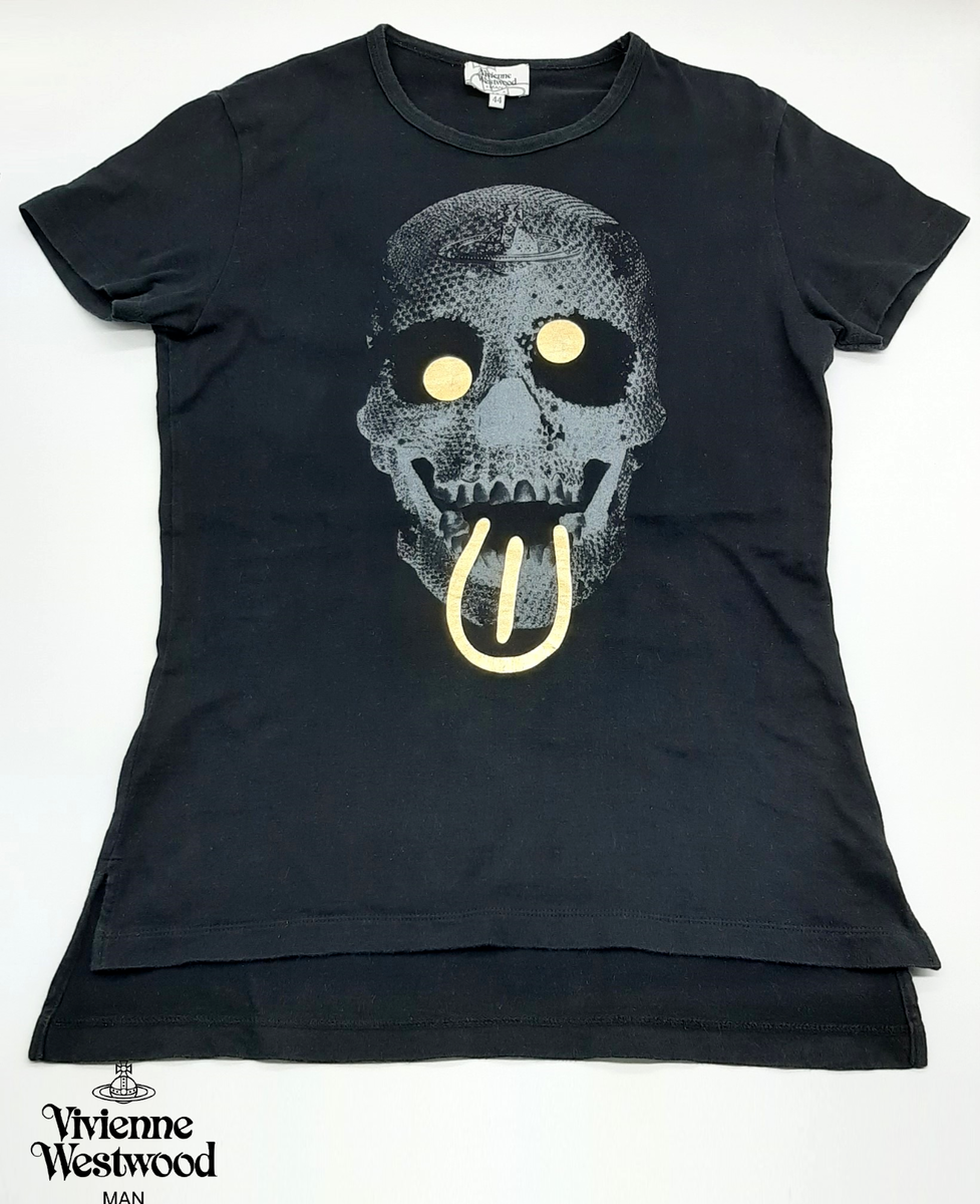 Vivienne Westwood MAN t-shirt Skull print orbs Gold Unisex Vivienne Westwood MAN t-shirt Skull print orbs Gold Unisex