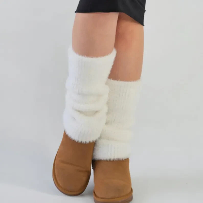 Vegan Angora Leg Warmers & Fingerless Gloves Set or Separate Fluffy ...