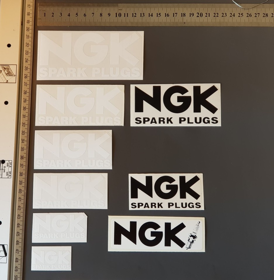 2pcs NGK SPARK PLUGS Logo Decal Sticker Vinyl Aufkleber Pegatina Pick ...