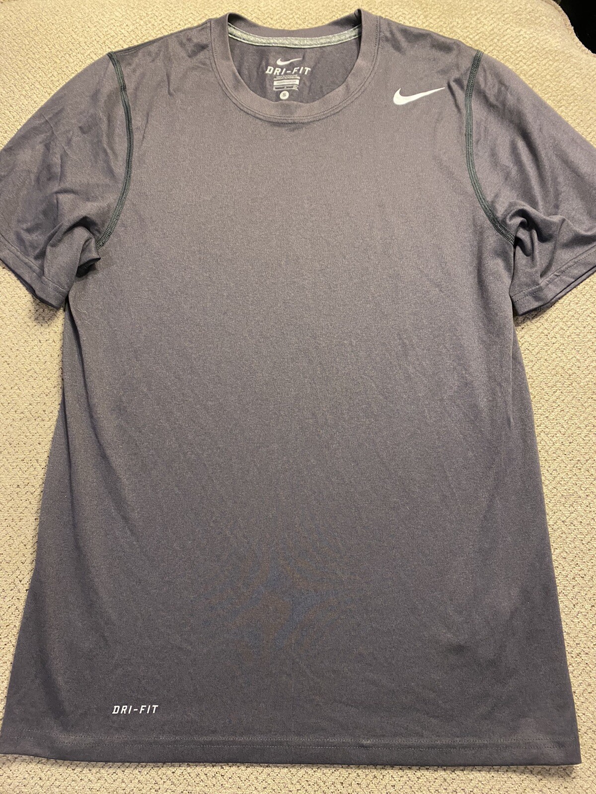 Mens Gray Nike Dri Fit Running Shirt Small S | eBay