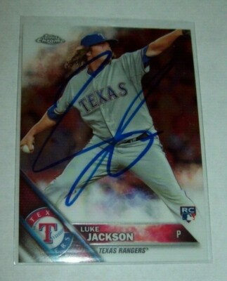 2016 ToppsChrome Texas Rangers Luke Jackson Rookie Hand Signed ...