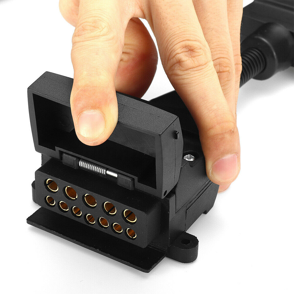 7 Pin Flat Socket to 12 Pin Flat Plug Trailer Adaptor Ship Caravan ...