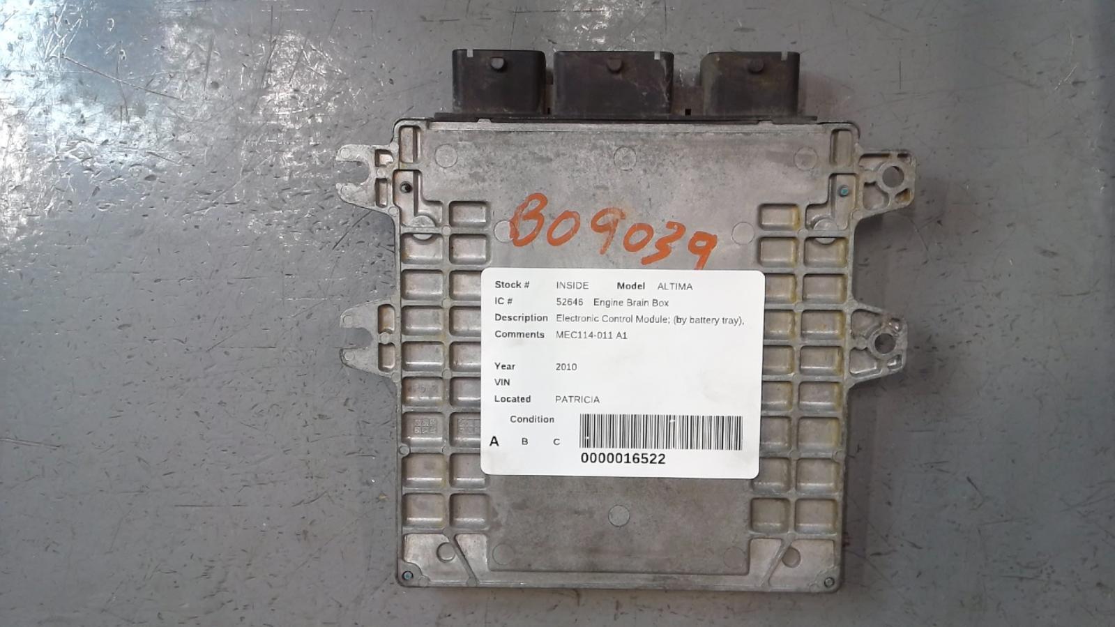 NISSAN ALTIMA Engine Brain Box Electronic MEC114-011 A1 | eBay