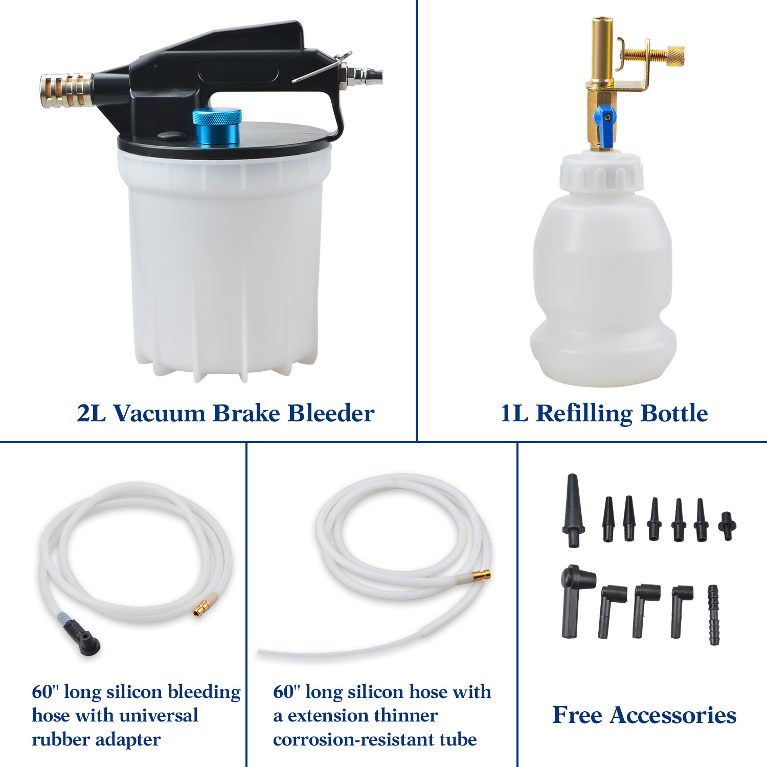 2L Pneumatic Auto Vacuum Brake Fluid Bleeder Extractor Pump Tool Kit | eBay