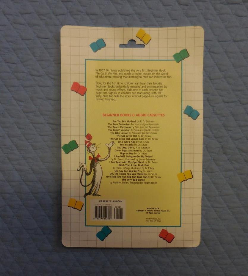 Lot Dr Seuss Random House Read-Along Book & Cassette Hop on Pop,Cat in ...
