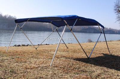 NEW VORTEX ROYAL BLUE 4 BOW PONTOON/DECK BOAT BIMINI TOP 10' long 73-78 ...