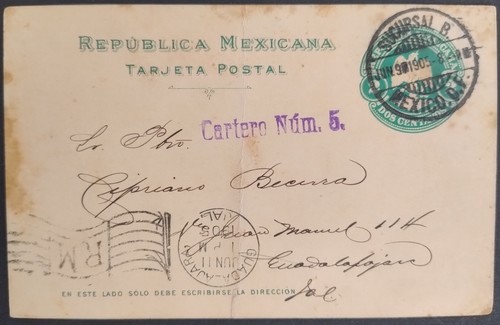 Mexico 1905 stationery cover card 2c coat of arms Jalisco condition ...