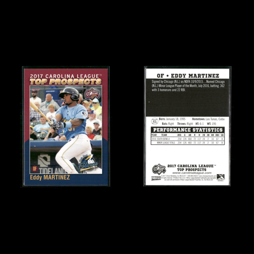 Eddy Martinez 2017 Carolina League Top Prospects Baseball Card MLB NM ...