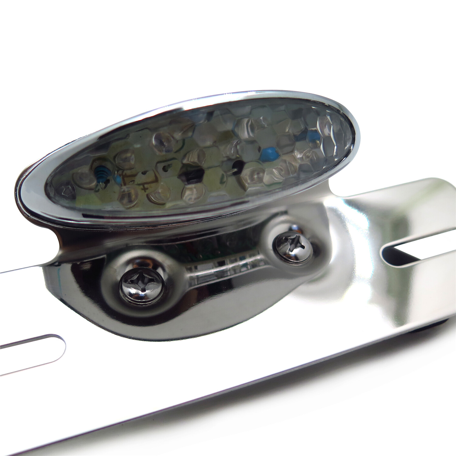 Motorcycle Chrome Cat Eye Rear Taillight License Plate Brake Light Lamp ...