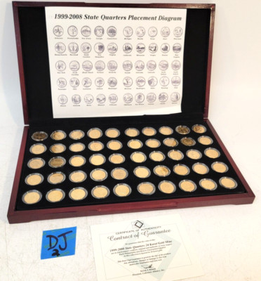 24k The Complete Gold Layered STATEHOOD QUARTER SET 1999-2008. NEW DJ ...