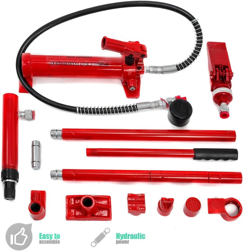 4 Ton Porta Power Hydraulic Jack Body Frame Repair Kit Auto Shop Set w ...